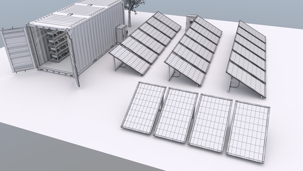 3D Mining Farm Container with Solar Panel - TurboSquid 1815658