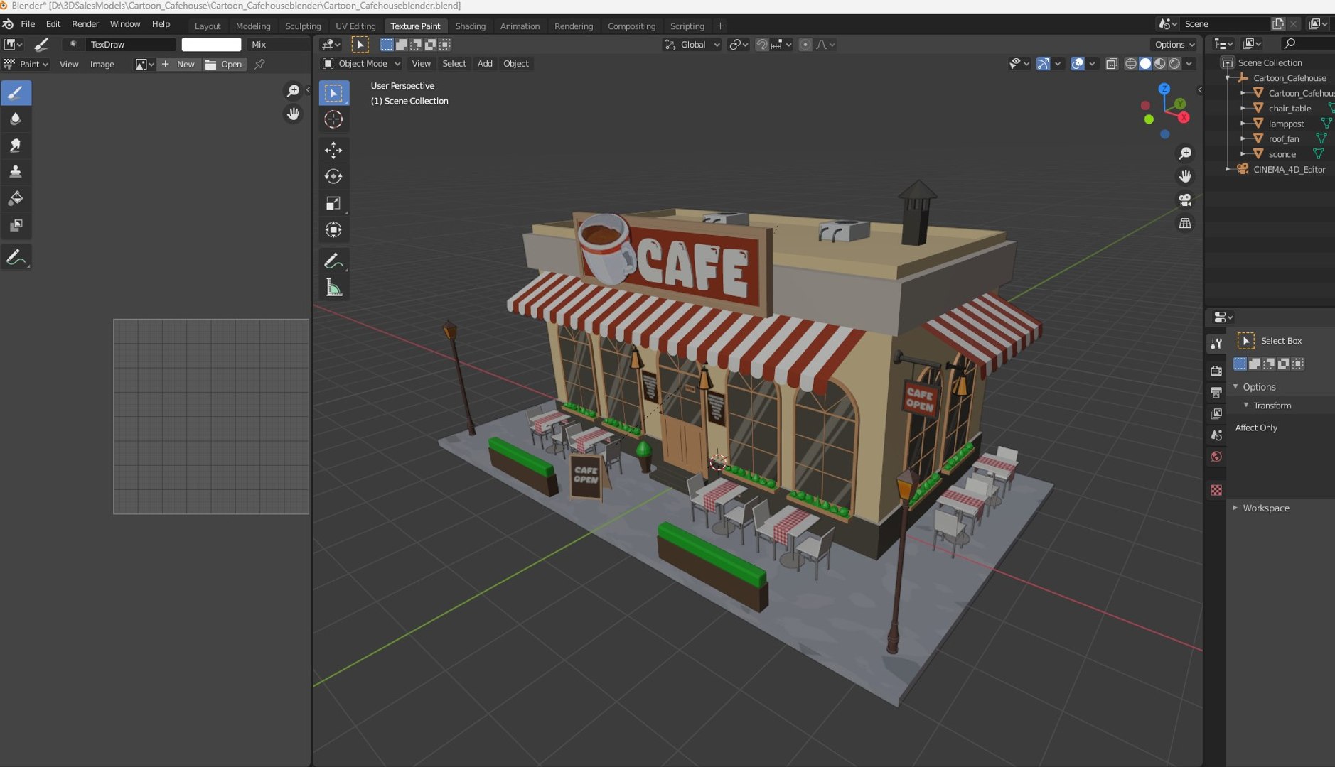 Cartoon Cafe House 3D Model - TurboSquid 2229291