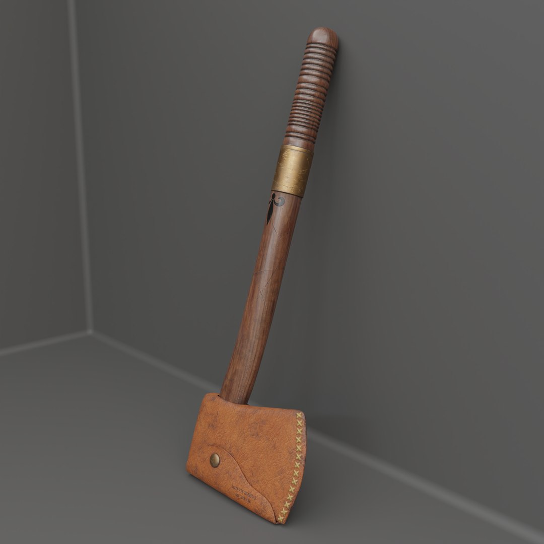 Axe Game Ready Model With Pouch and Hidden Knife 3D model - TurboSquid ...
