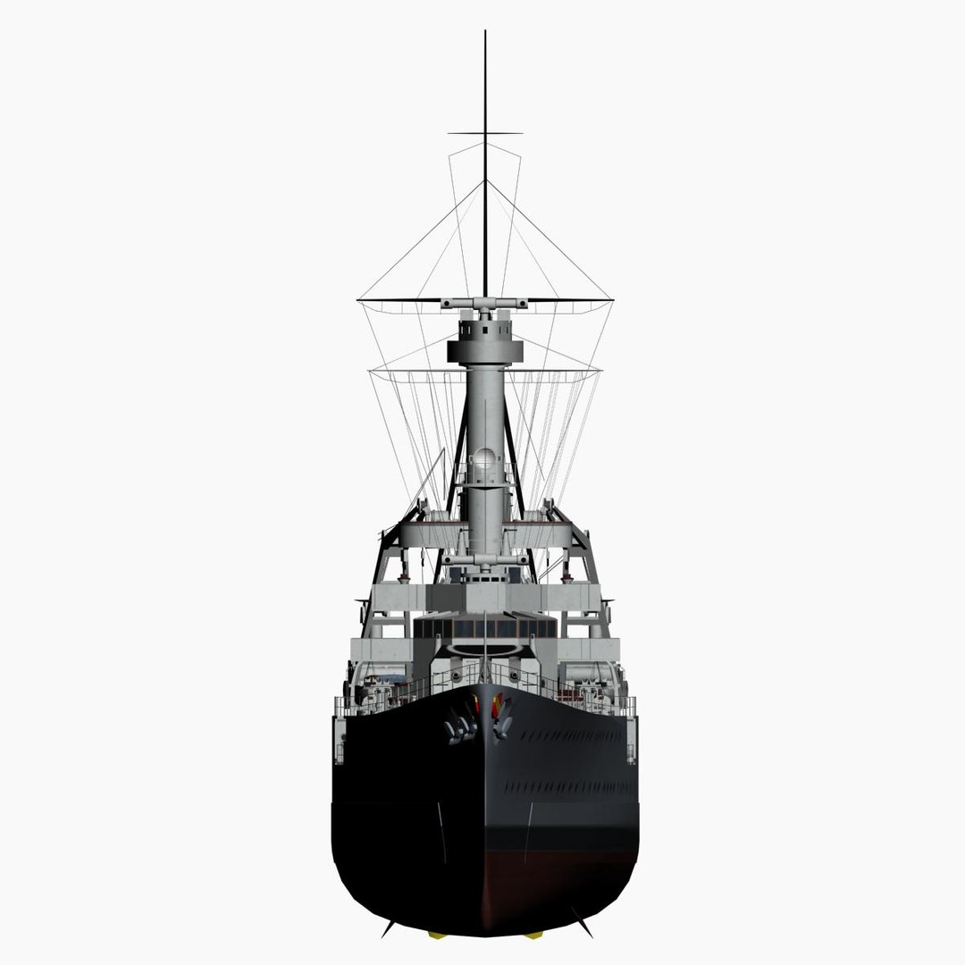 light cruiser karlsruhe ww2 german 3d model