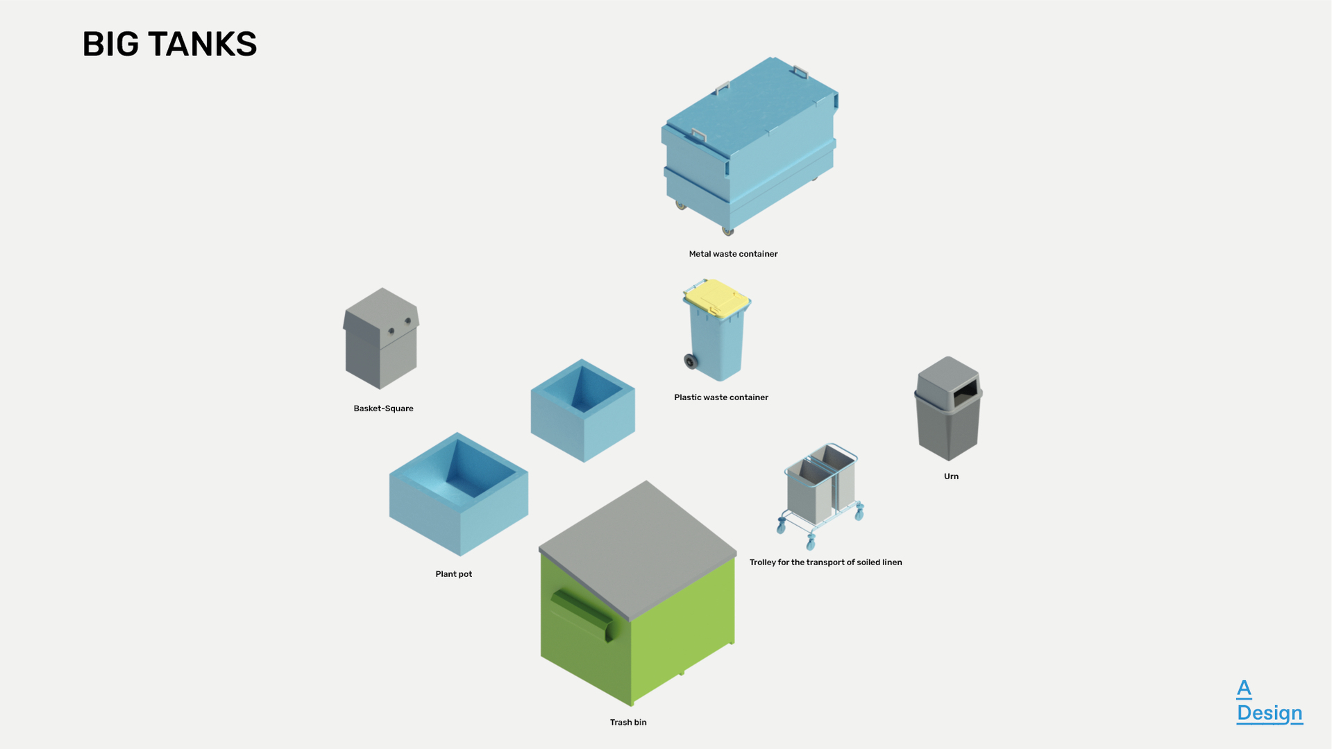 Litter bins and garbage cans - Revit family model Modelo 3D ...