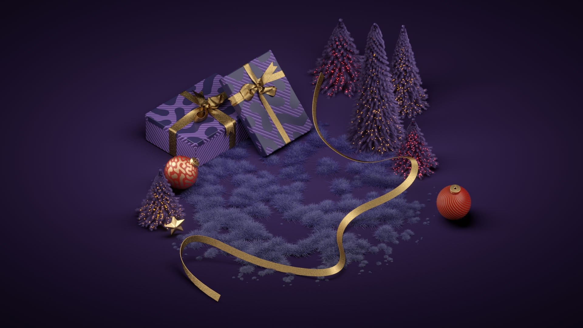 Christmas Gift Christmas Tree Scene Kit 3D Model - TurboSquid 2270066