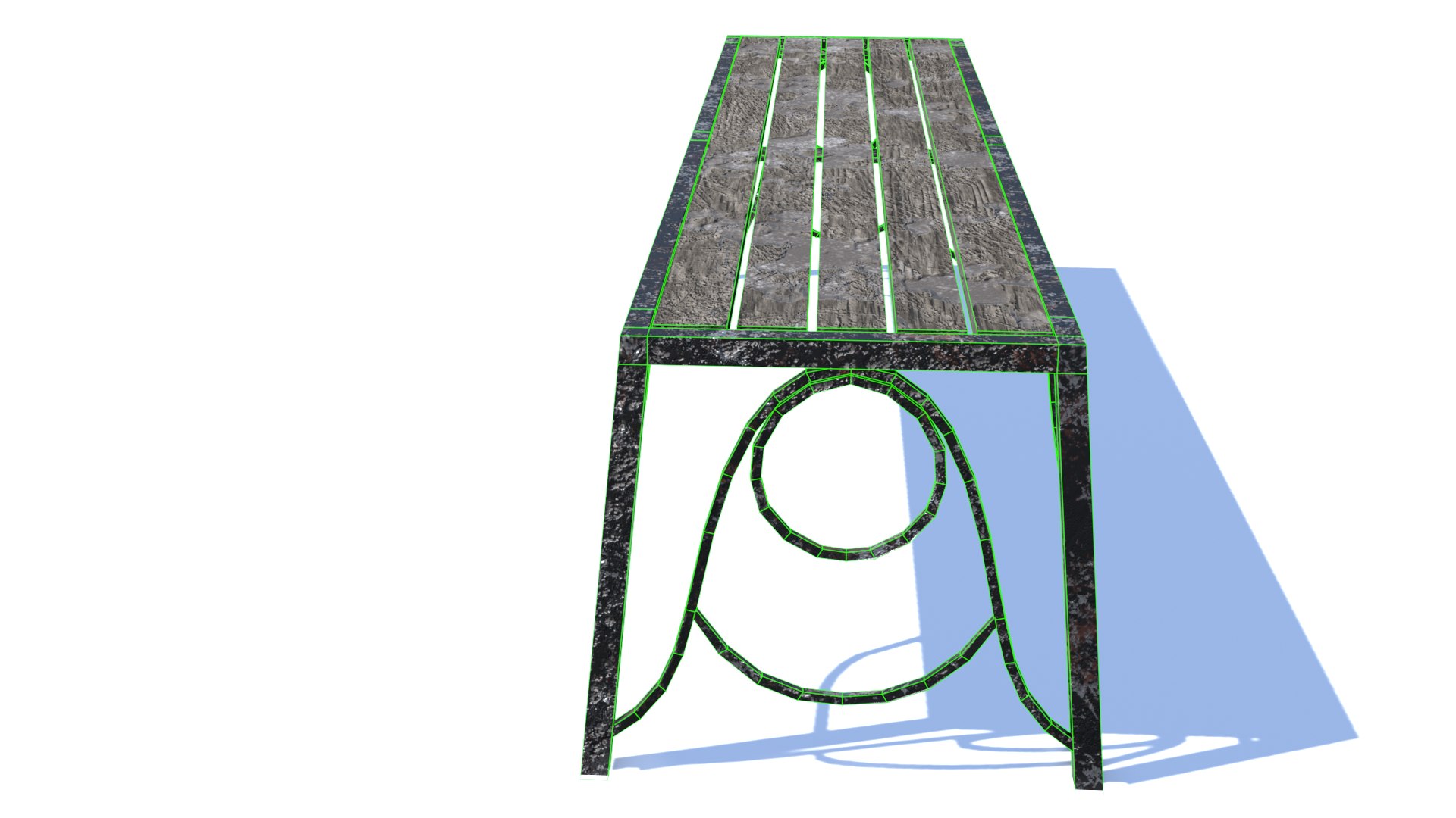 3D Old Rusty Bench - TurboSquid 1822539