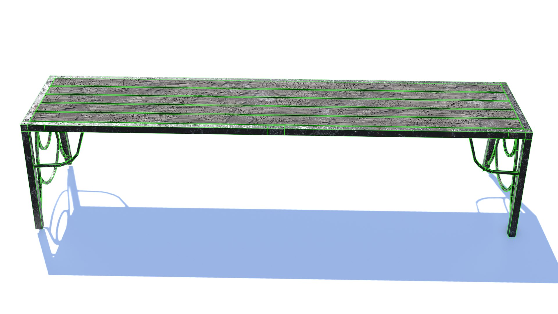 3D Old Rusty Bench - TurboSquid 1822539