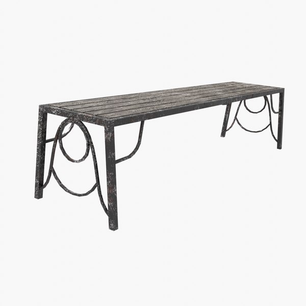 3D Old Rusty Bench - TurboSquid 1822539