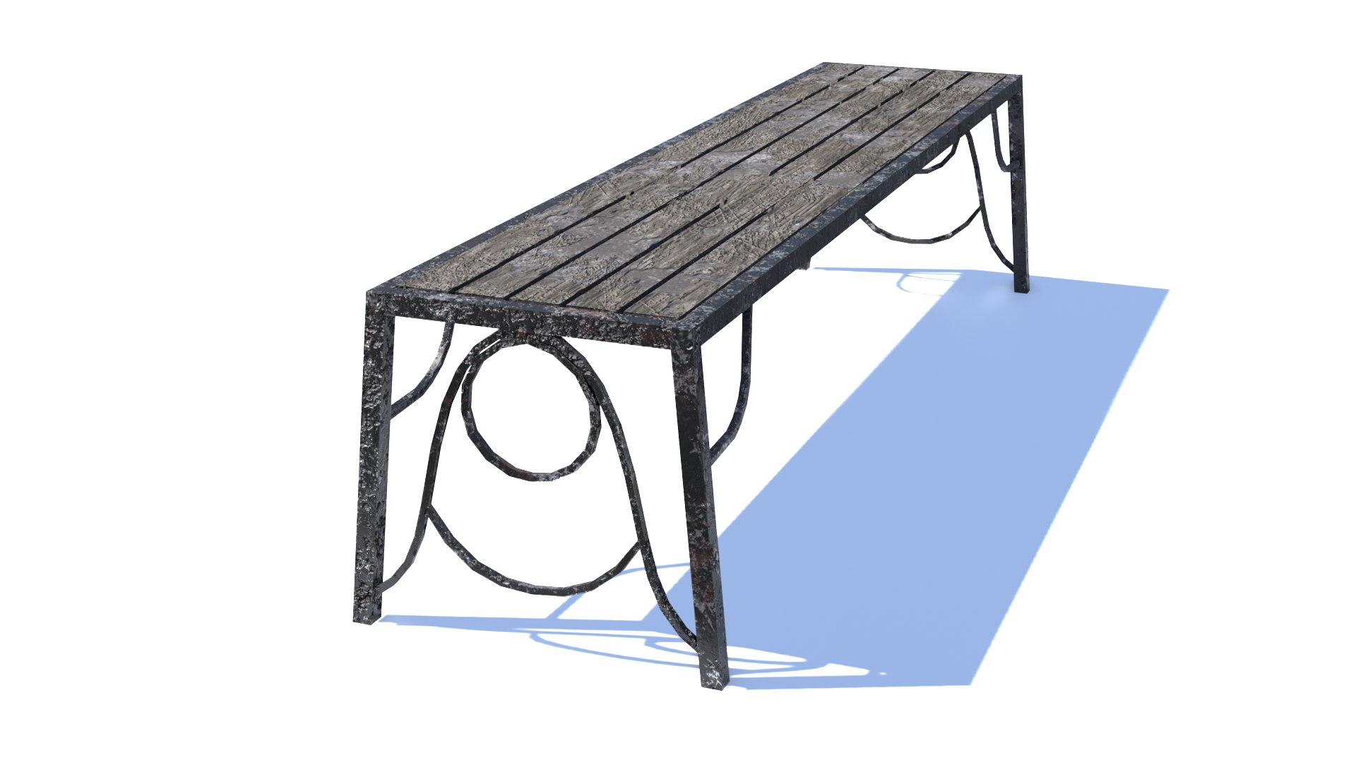 3D Old Rusty Bench - TurboSquid 1822539