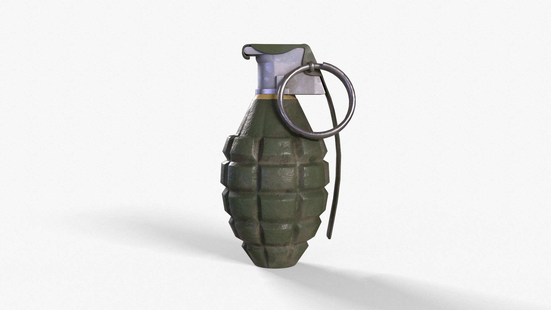 3D Mk 2 Grenade Green Painted Model - TurboSquid 1722678
