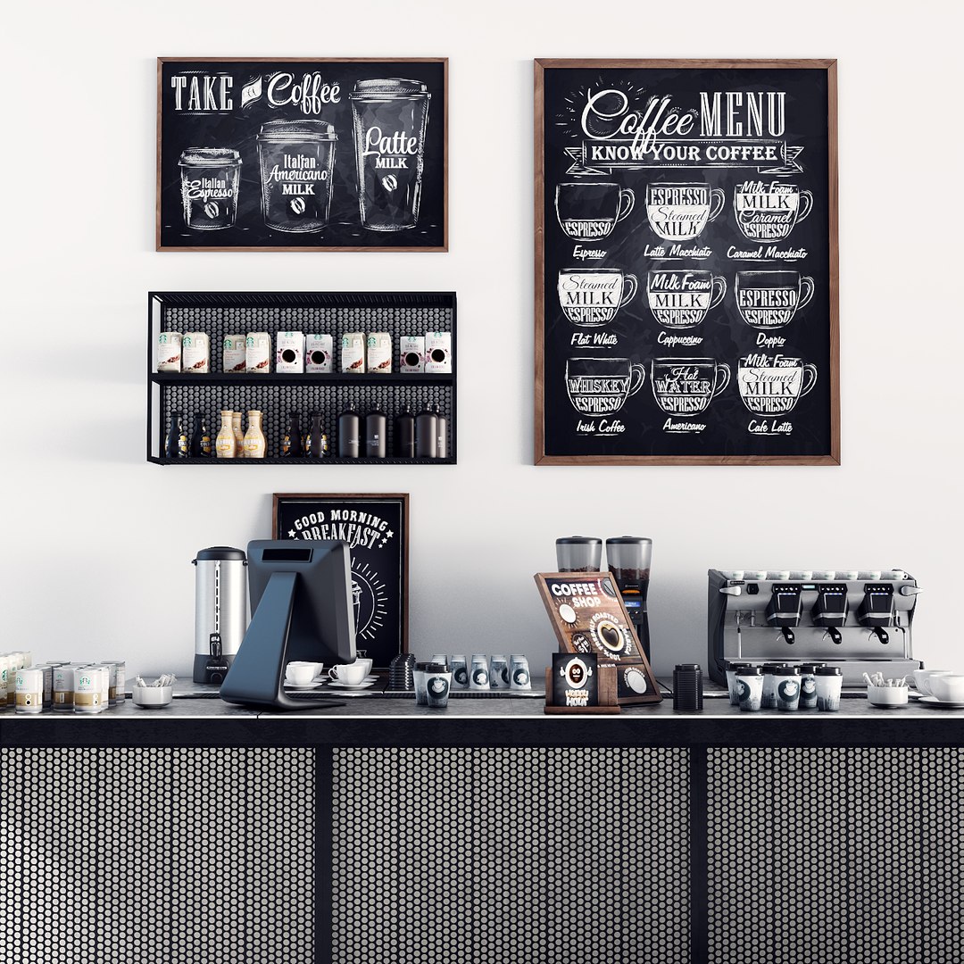 3D Model Coffee Bar - TurboSquid 1481849