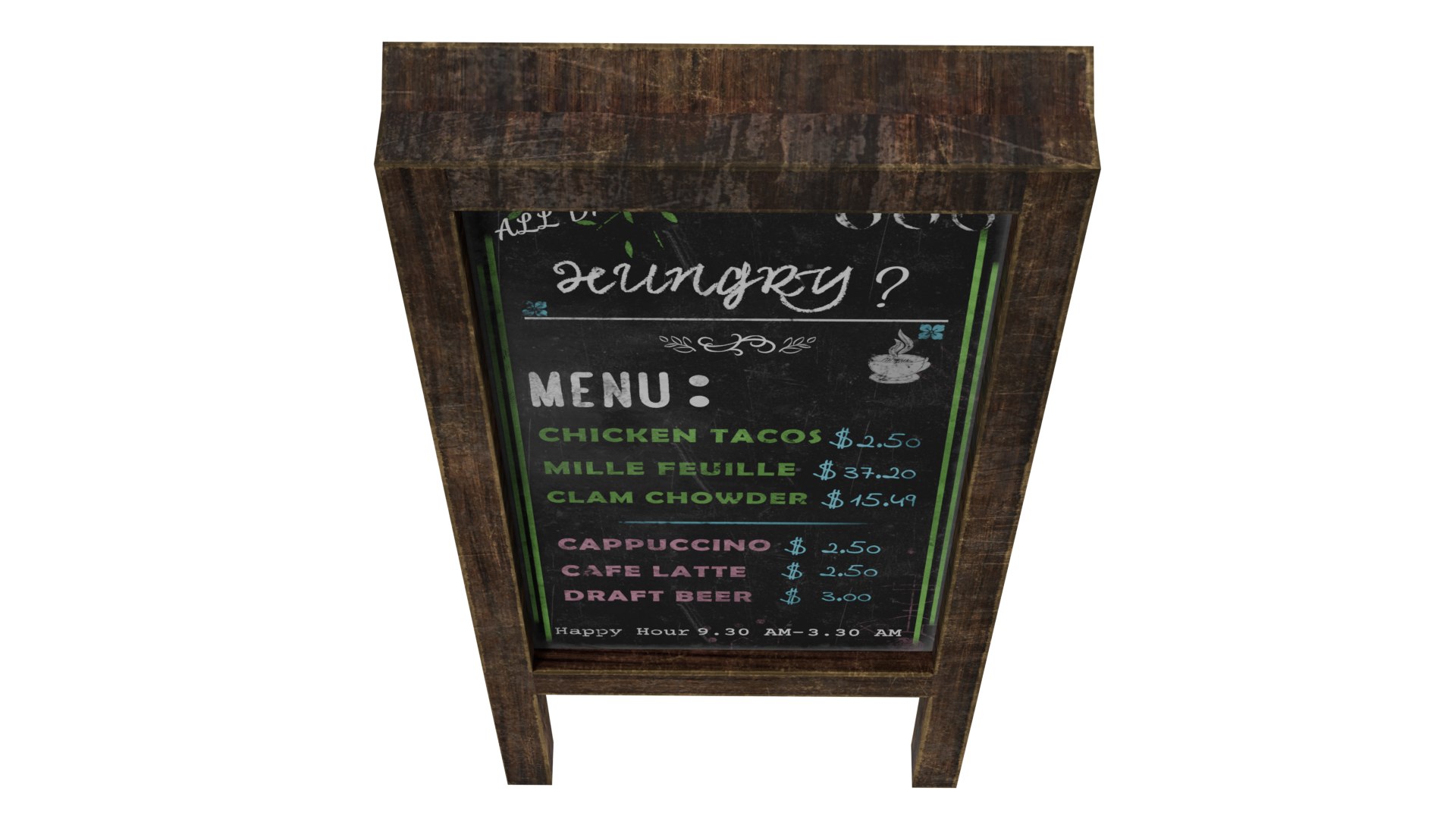 3D Menu Board - TurboSquid 2205228