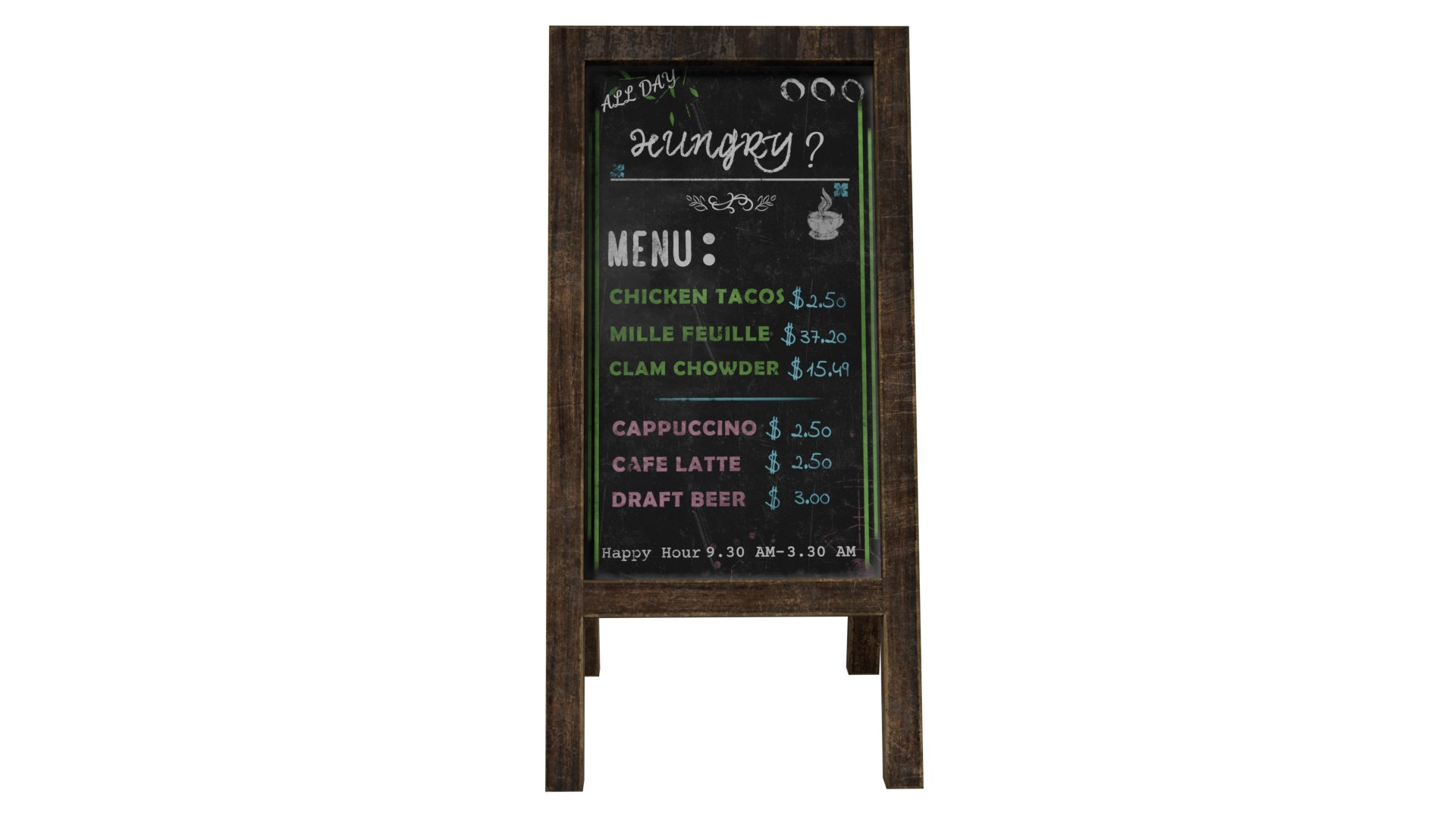 3D Menu Board - TurboSquid 2205228