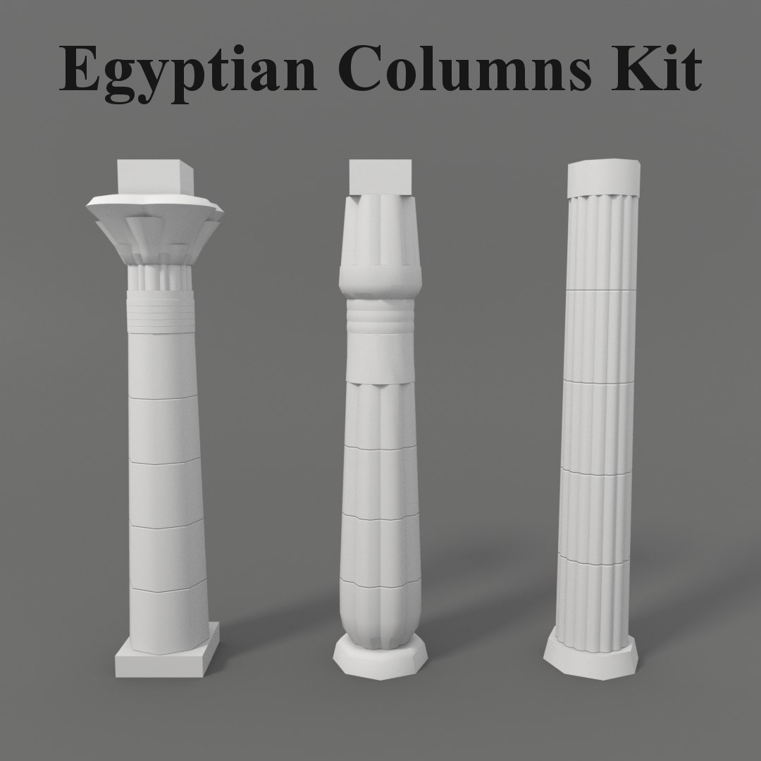3D model ancient egyptian columns kit - TurboSquid 1251044