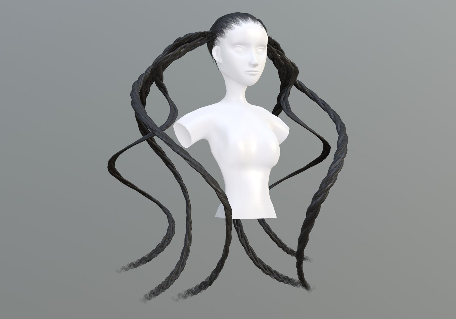 Wavy Long Hair 3D - TurboSquid 1944555