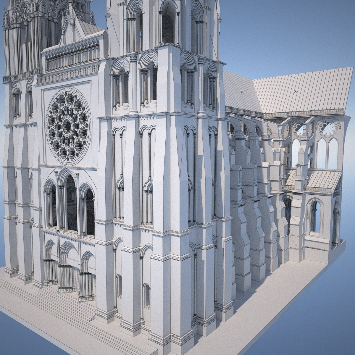 Chartres cathedral 3D model - TurboSquid 1246219