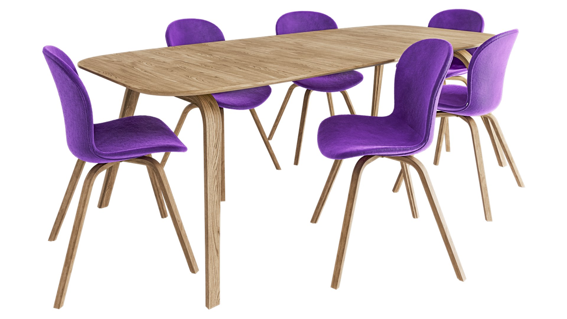 3D Hauge dining table and chair model - TurboSquid 2105363