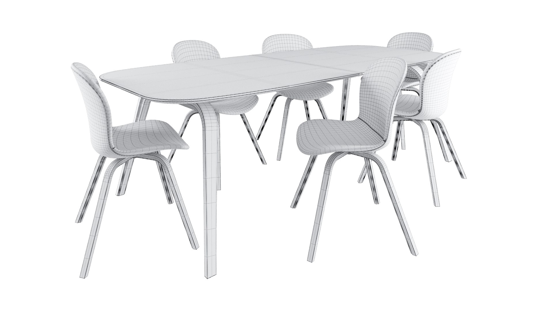 3D Hauge Dining Table And Chair Model - TurboSquid 2105363