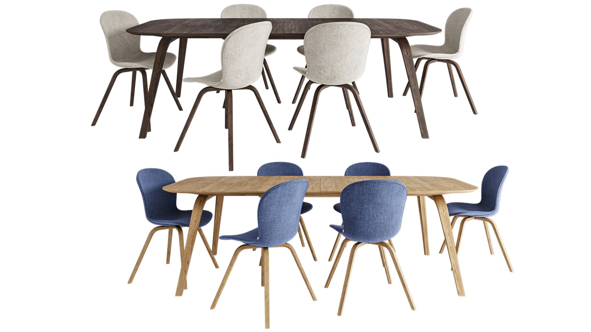 3D Hauge Dining Table And Chair Model - TurboSquid 2105363