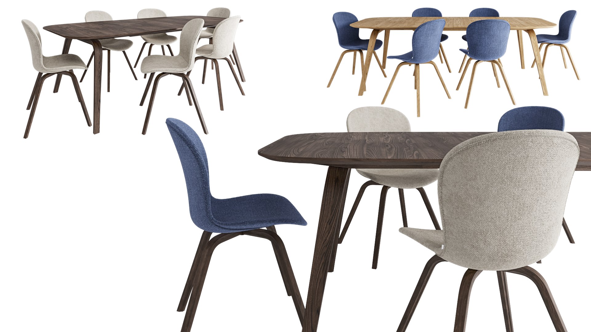 3D Hauge Dining Table And Chair Model - TurboSquid 2105363