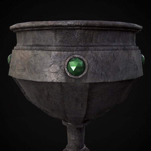 Medieval Iron Emerald Goblet 3D - TurboSquid 2010610
