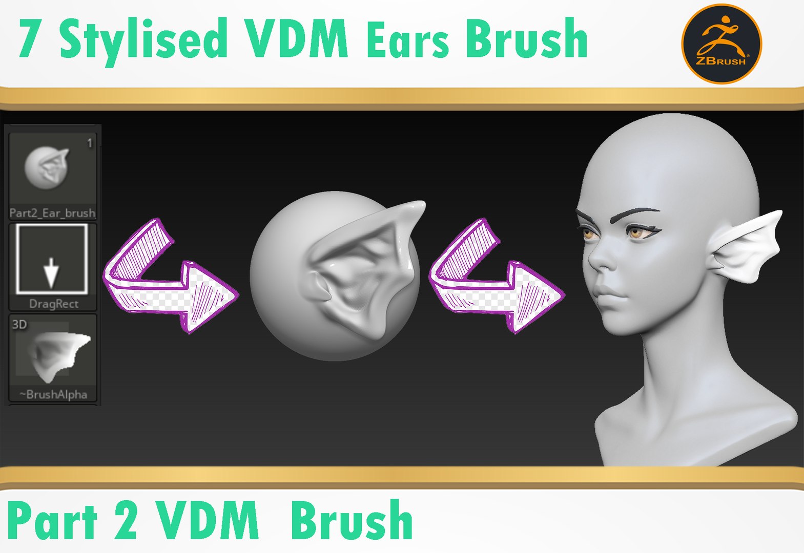 Stylized Ear Brush 3D Model - TurboSquid 2379630