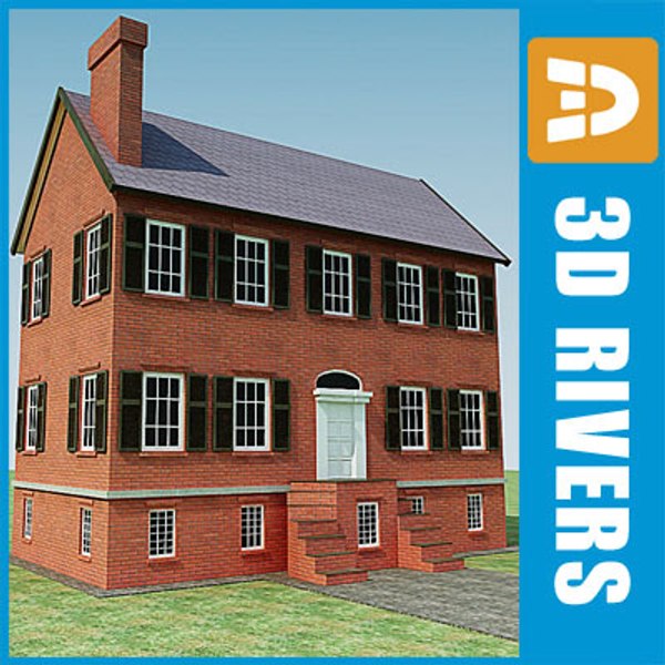 3d model of small town house building