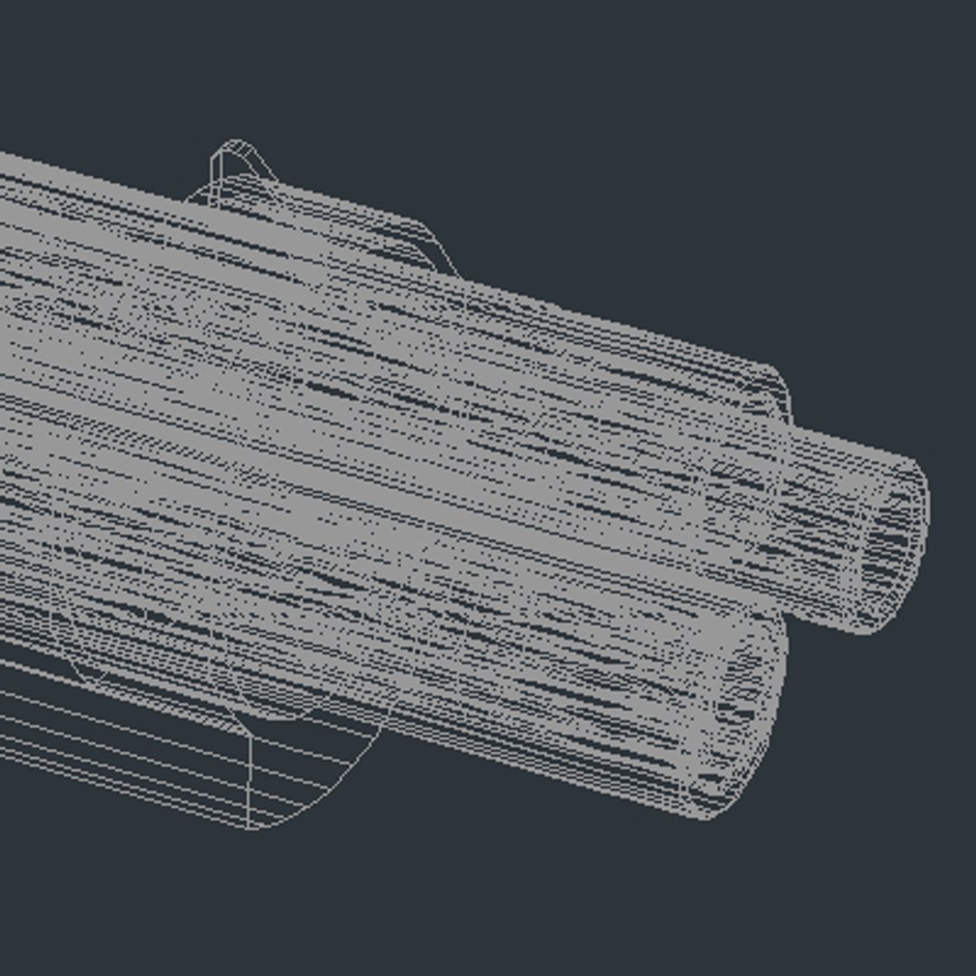 3d Model Experimental Pistol Stacked Projectile