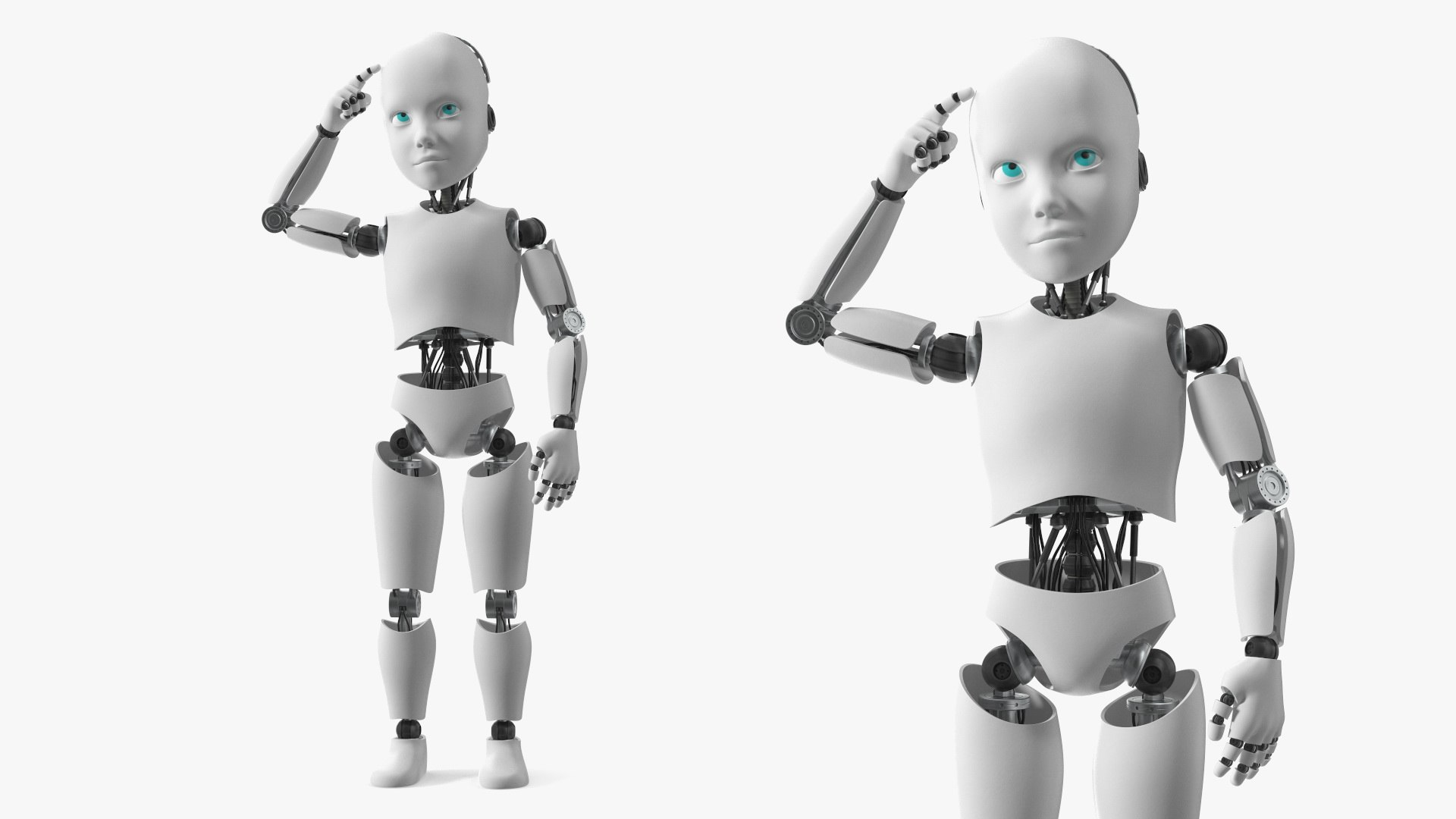 Cyborg Baby In Thinking Pose Model - TurboSquid 2378179