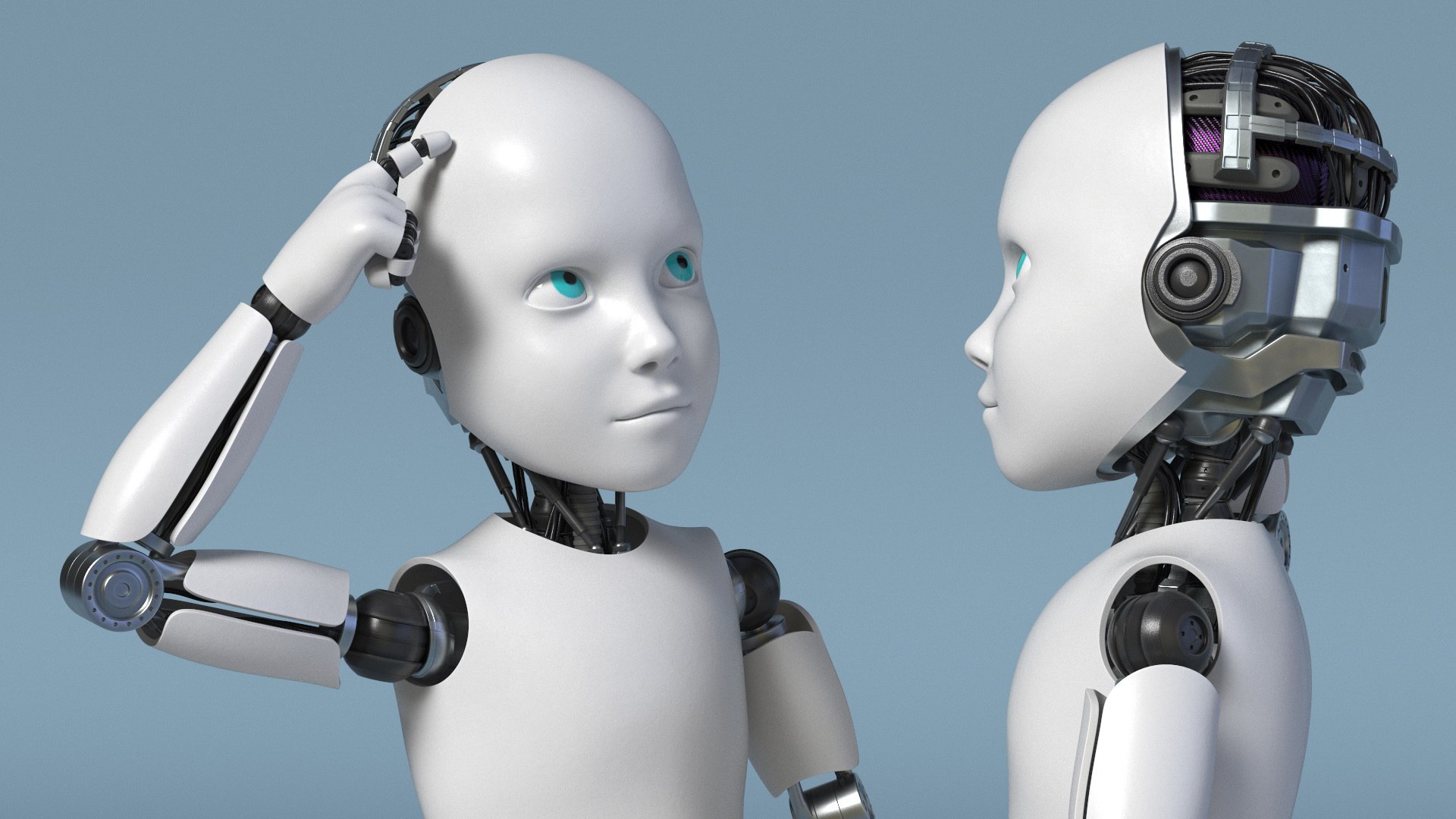 Cyborg Baby In Thinking Pose Model - TurboSquid 2378179