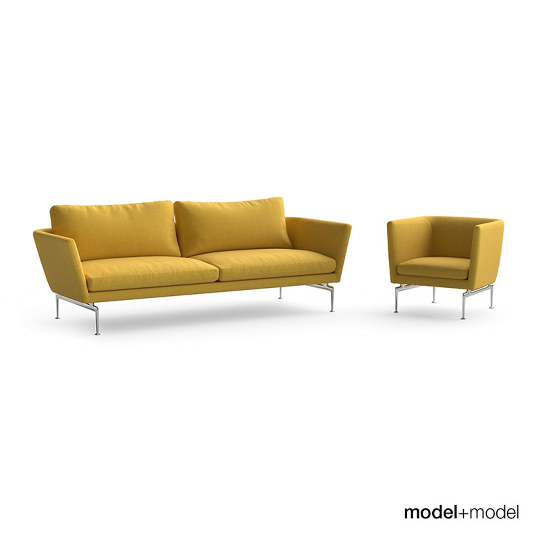 Vitra Suita Sofa Armchair 3d Model