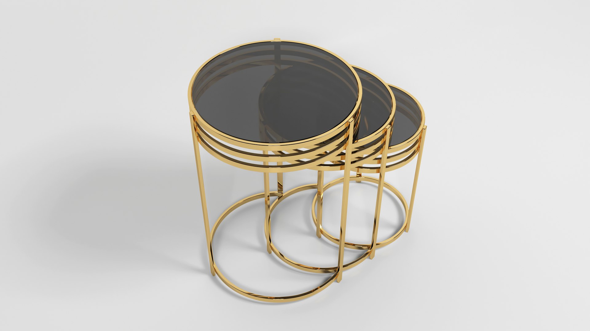 3D Stainless steel Side Tables set - TurboSquid 1960656