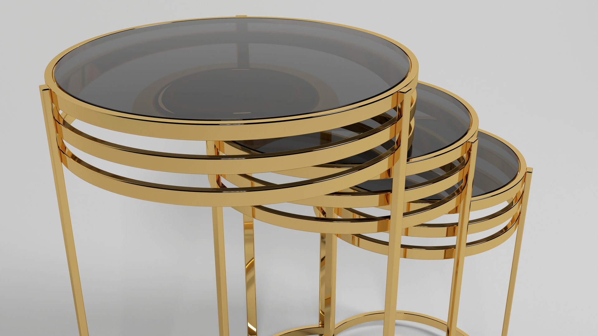 3D Stainless steel Side Tables set - TurboSquid 1960656
