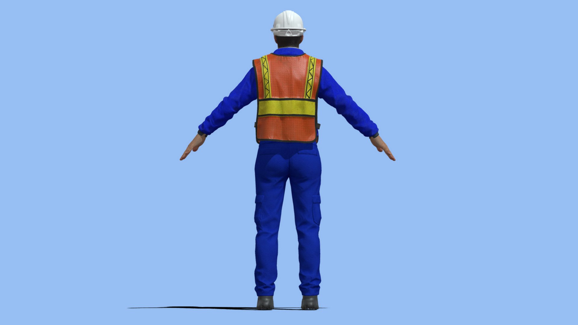 T-Pose Rigged Construction Worker 3D Model - TurboSquid 2267413