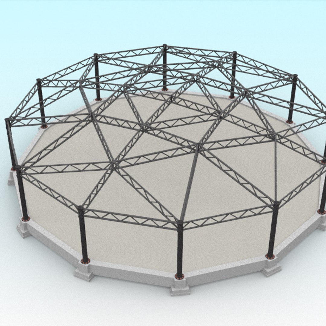 3D Truss beam - Spherical roof model - TurboSquid 2060626
