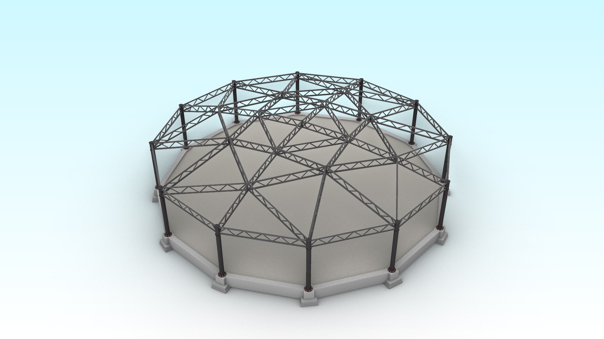 3D Truss Beam - Spherical Roof Model - TurboSquid 2060626