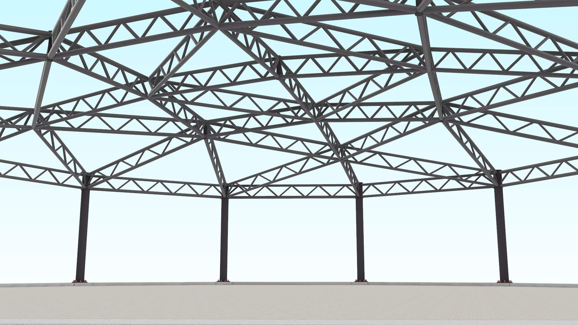 3D Truss Beam - Spherical Roof Model - TurboSquid 2060626