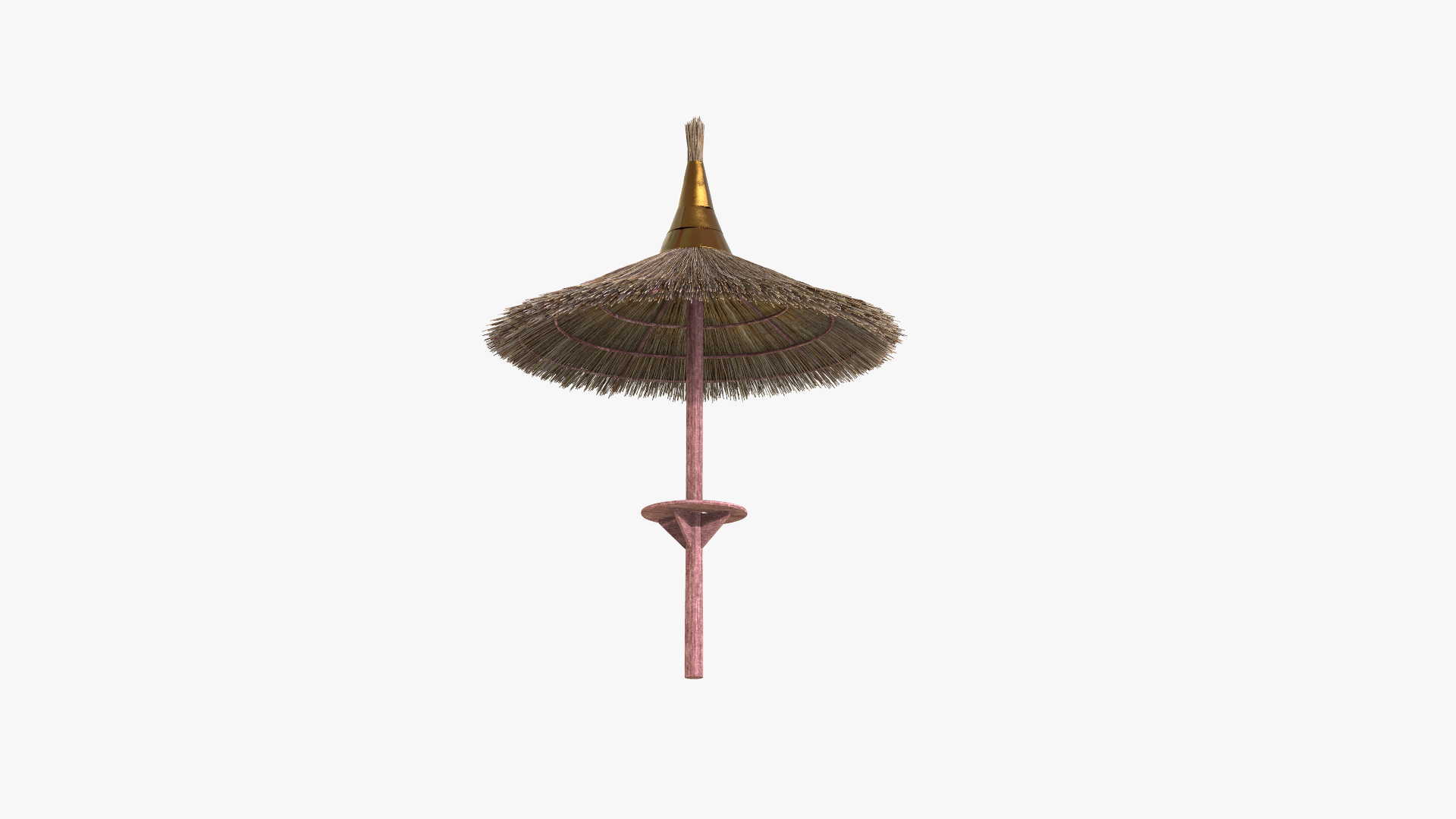 Straw Beach Umbrella With Tray 3D Model - TurboSquid 2039575