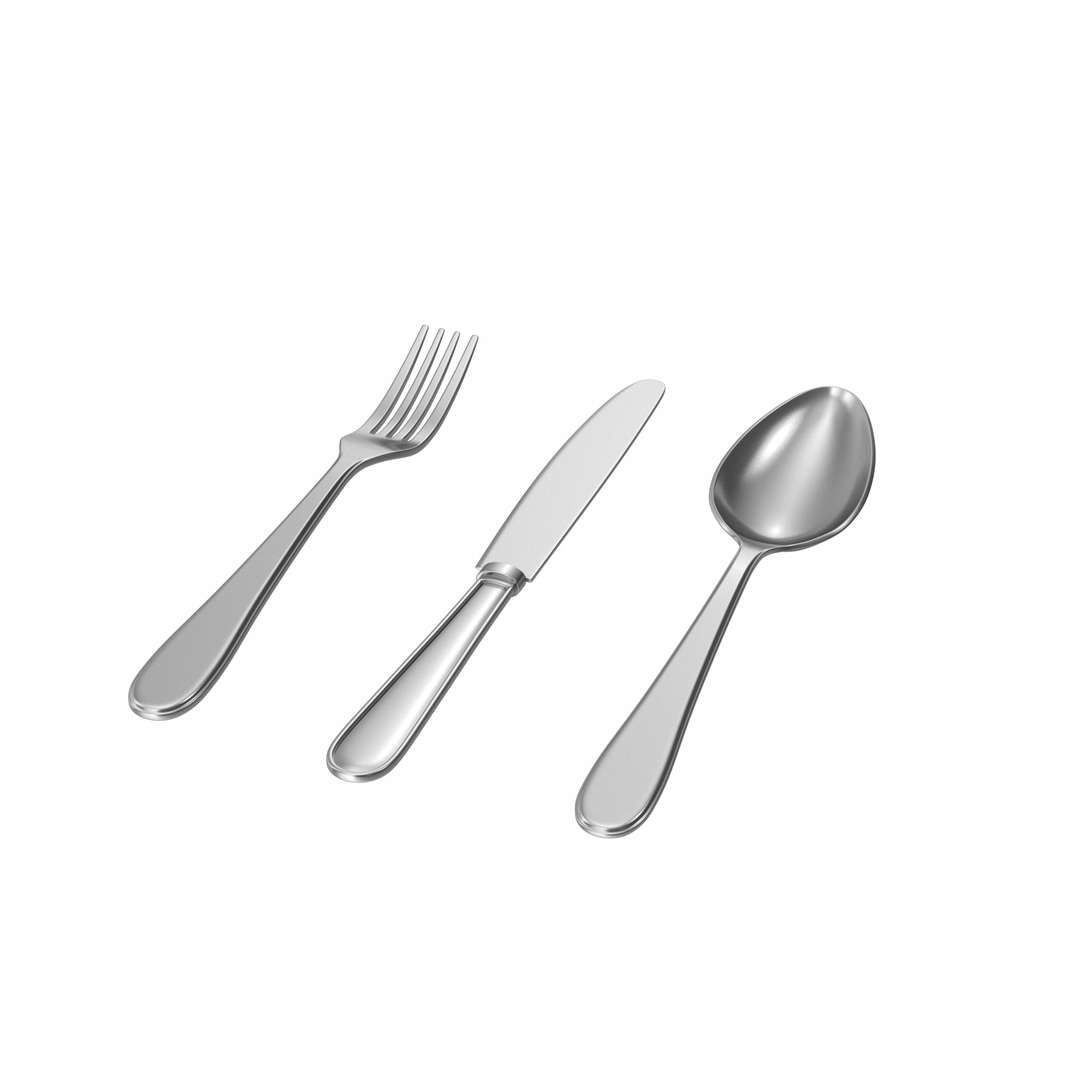 3D Cutlery Set Model - TurboSquid 1887142
