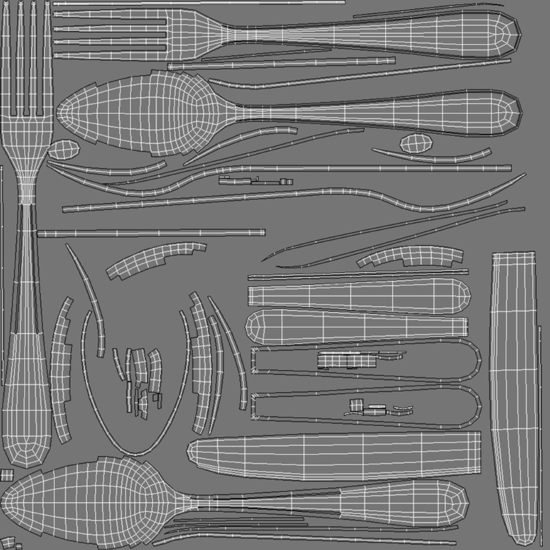 3D Cutlery Set Model - TurboSquid 1887142