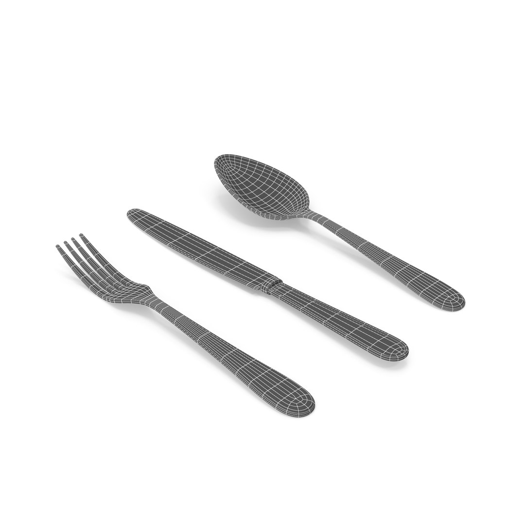 3D Cutlery Set Model - TurboSquid 1887142