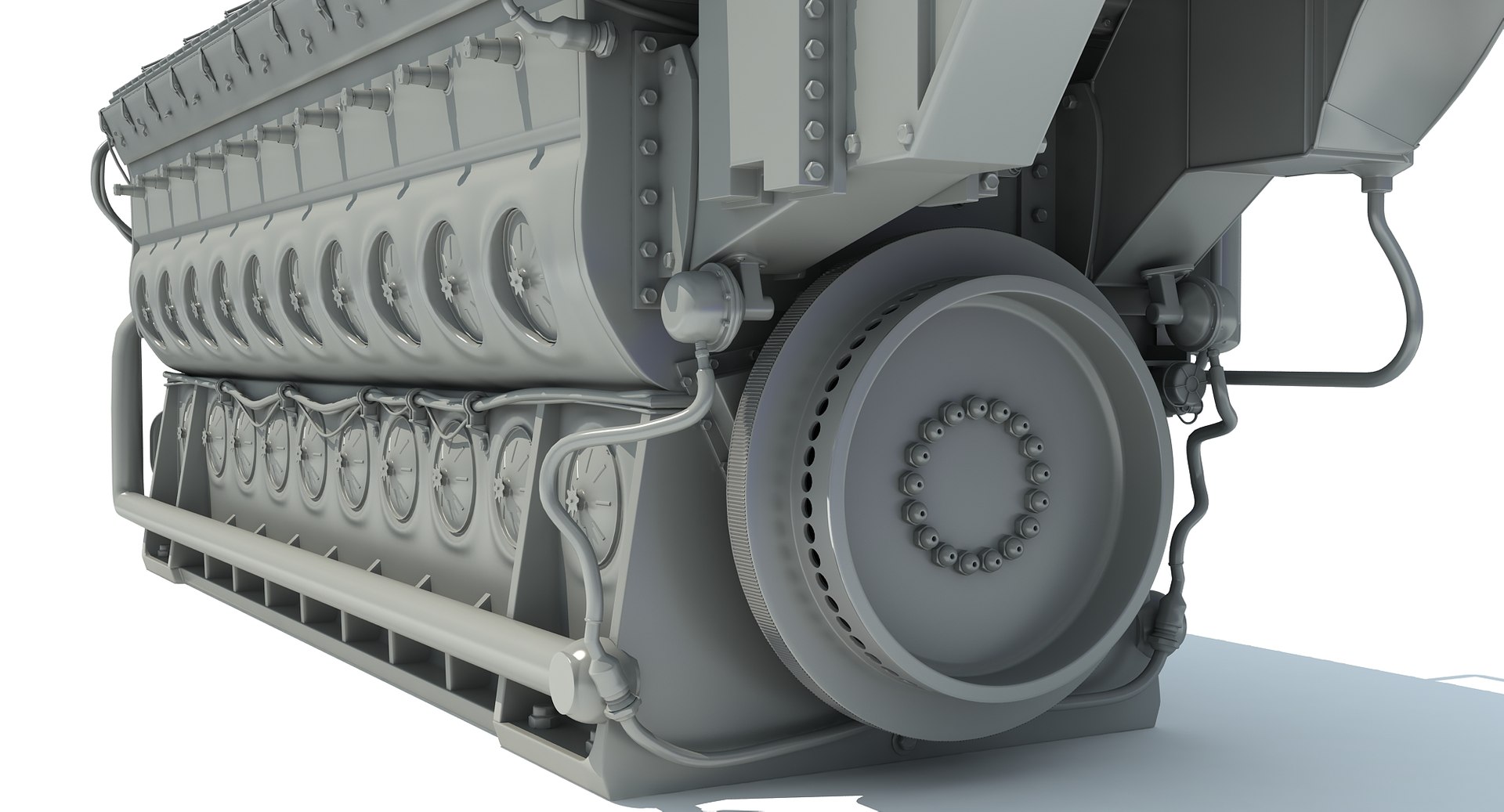 3d Electro-motive Emd Locomotive Diesel Engine Model