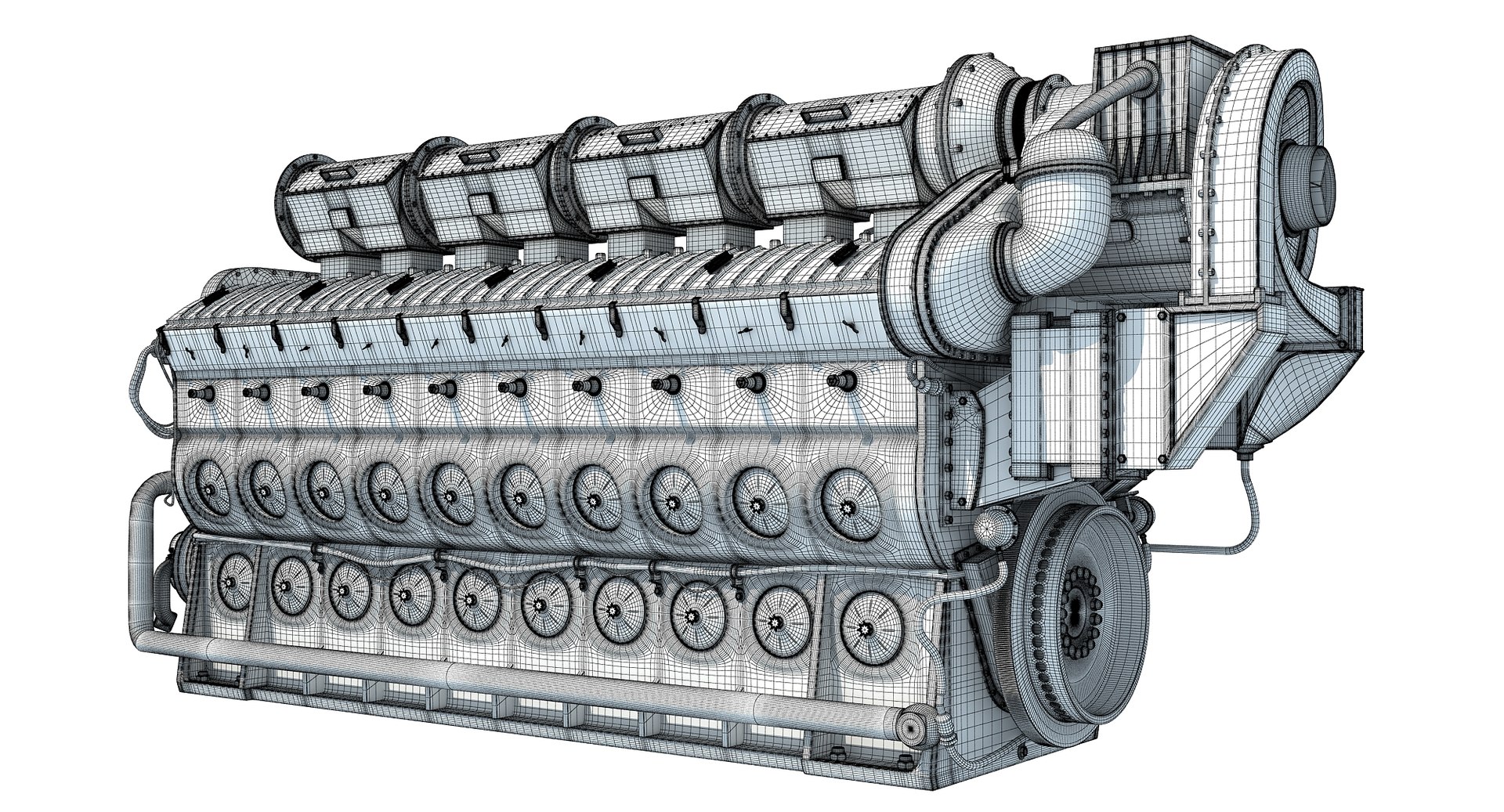 3d Electro-motive Emd Locomotive Diesel Engine Model