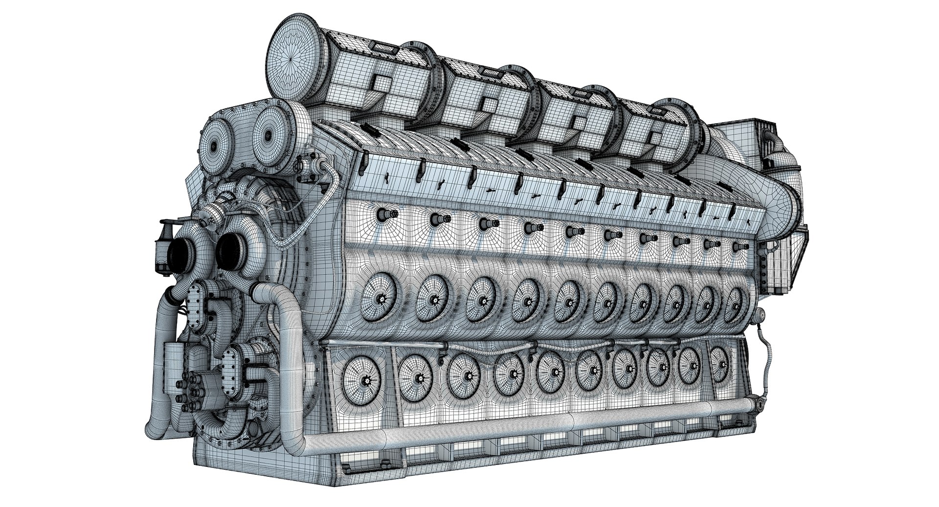 3d Electro-motive Emd Locomotive Diesel Engine Model