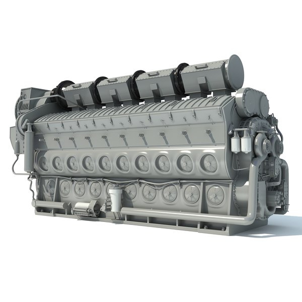 emd 710 diesel engine 3d model