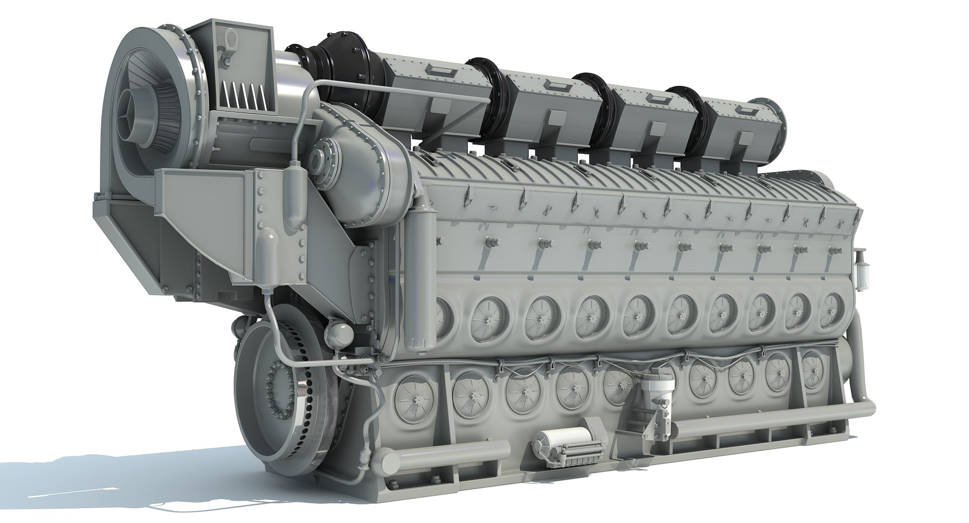 3d Electro-motive Emd Locomotive Diesel Engine Model