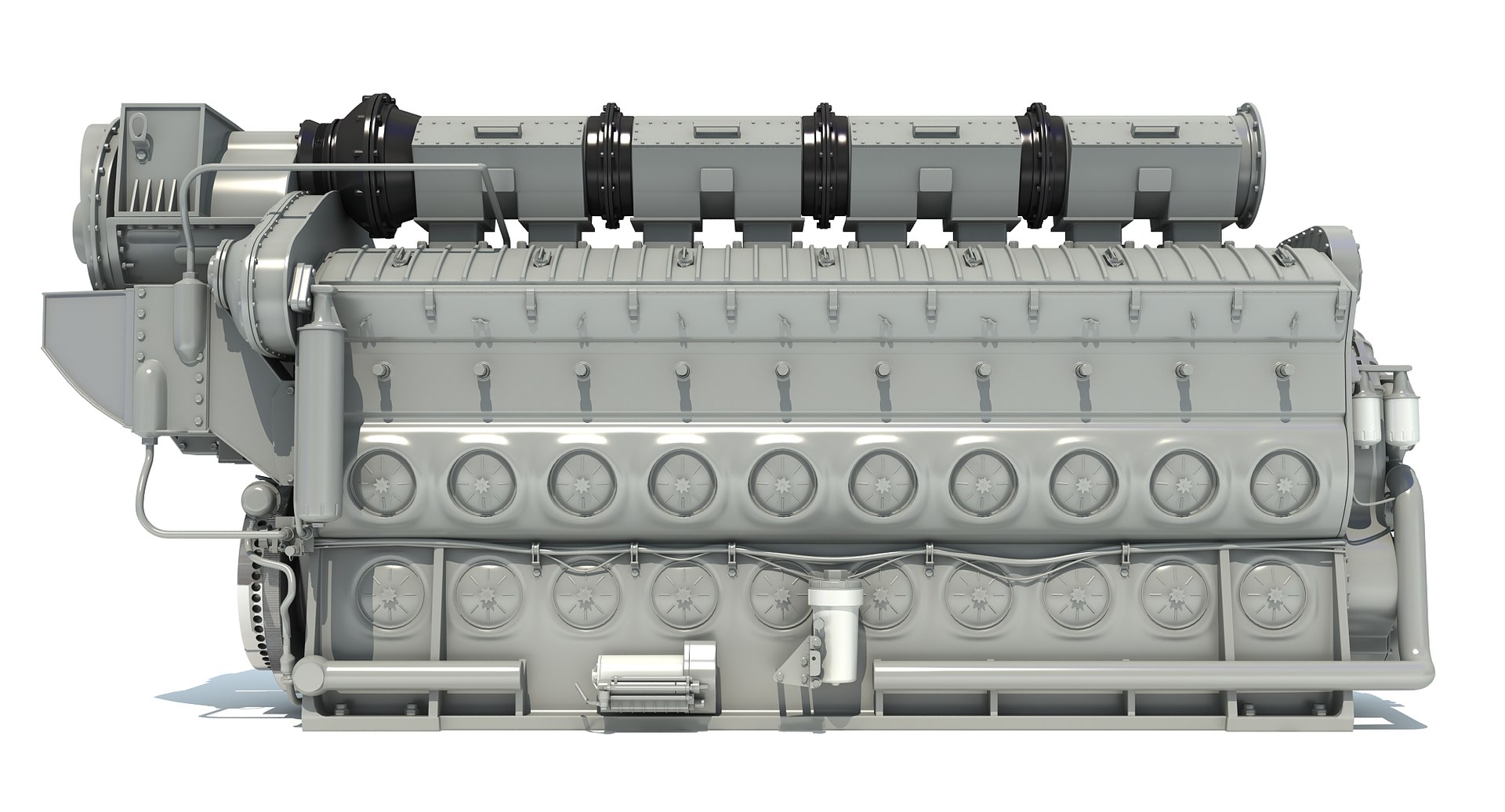 3d Electro-motive Emd Locomotive Diesel Engine Model