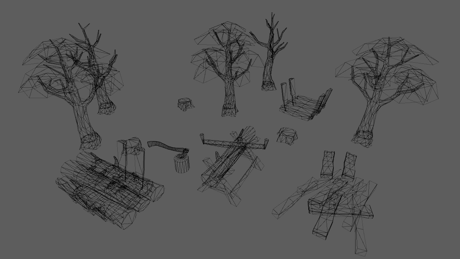 Stylized Wooden Resource Pack Low-poly 3D Model 3D - TurboSquid 2110029