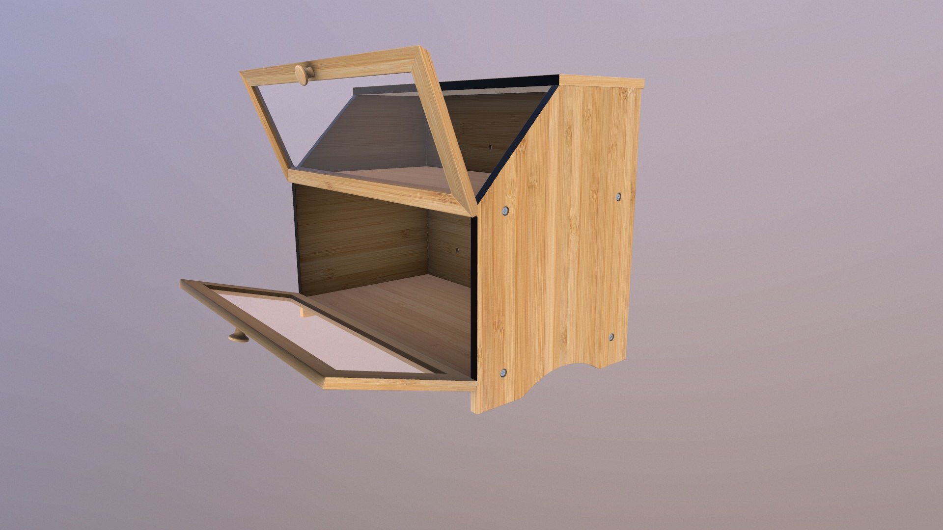 Bamboo Double Layered Bread Box 3D Model - TurboSquid 2023733