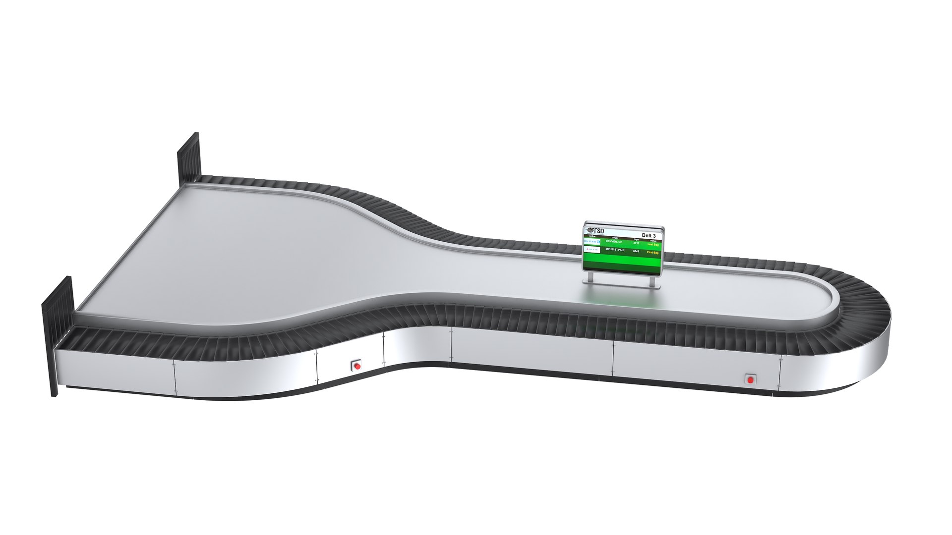 3D Airport Baggage Carousel Model - TurboSquid 2314823