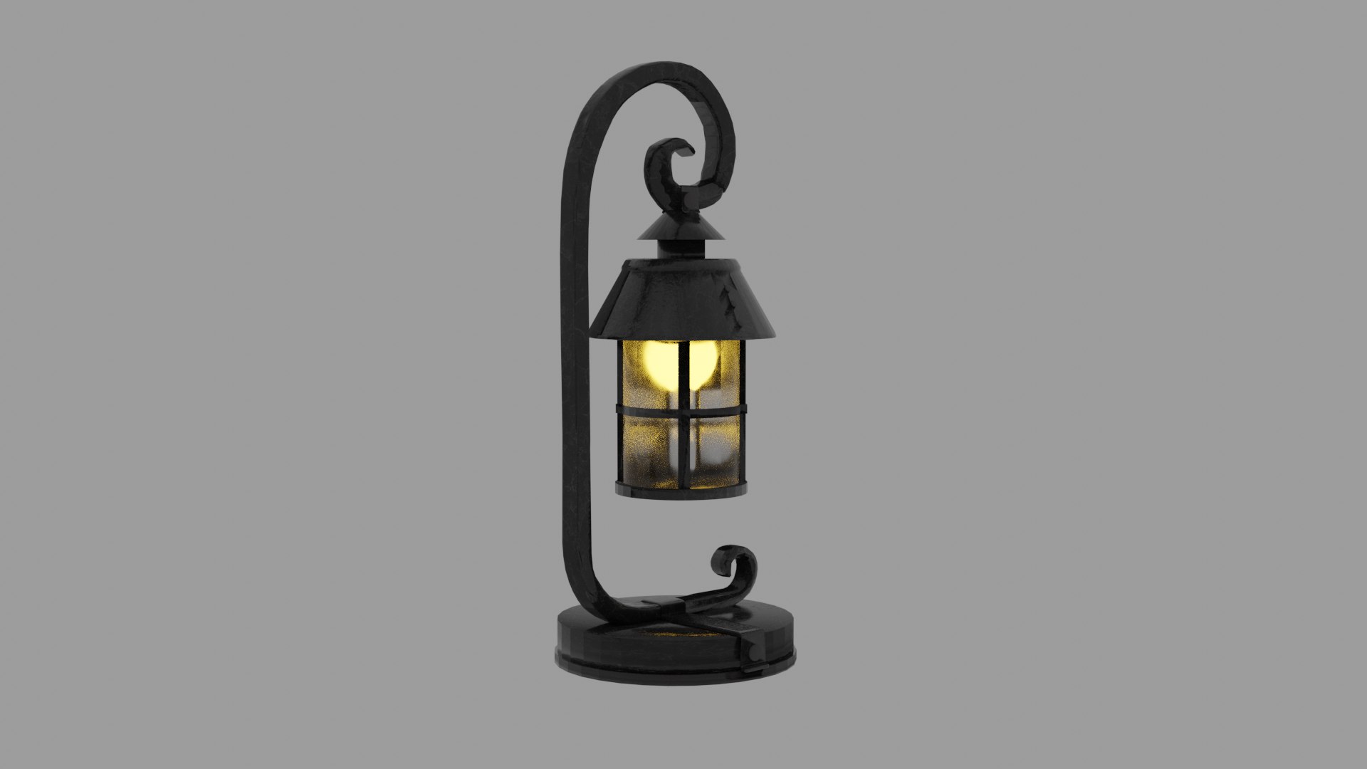 Vintage Single Light Black Metal Lamp Low-poly 3D Model - TurboSquid ...