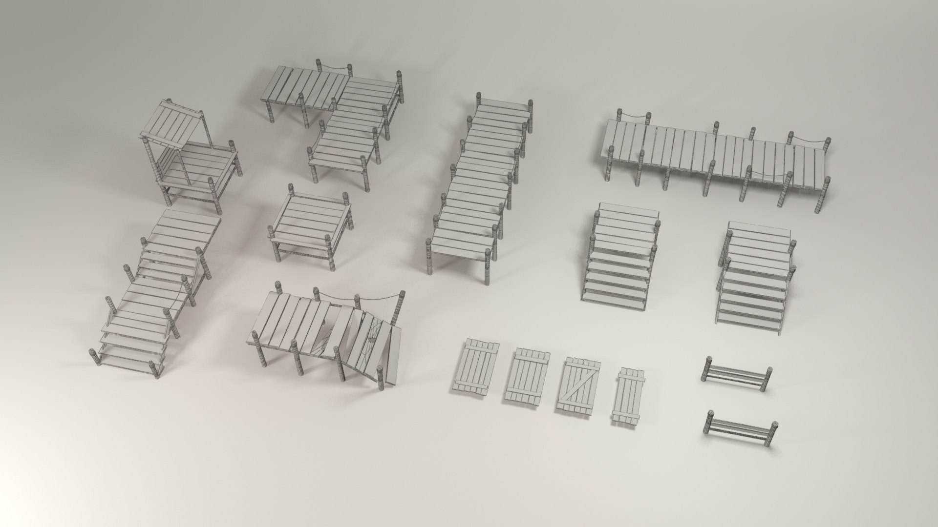 Wooden Pier Modular Collection 3D Model - TurboSquid 1751515