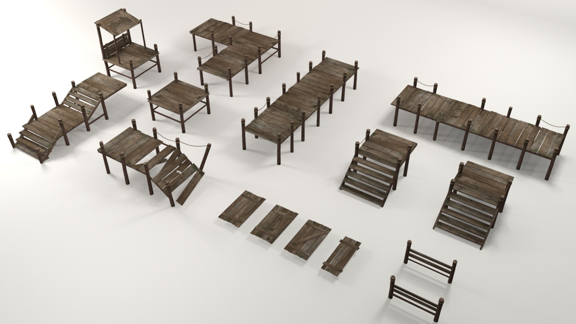 Wooden Pier Modular Collection 3D Model - TurboSquid 1751515